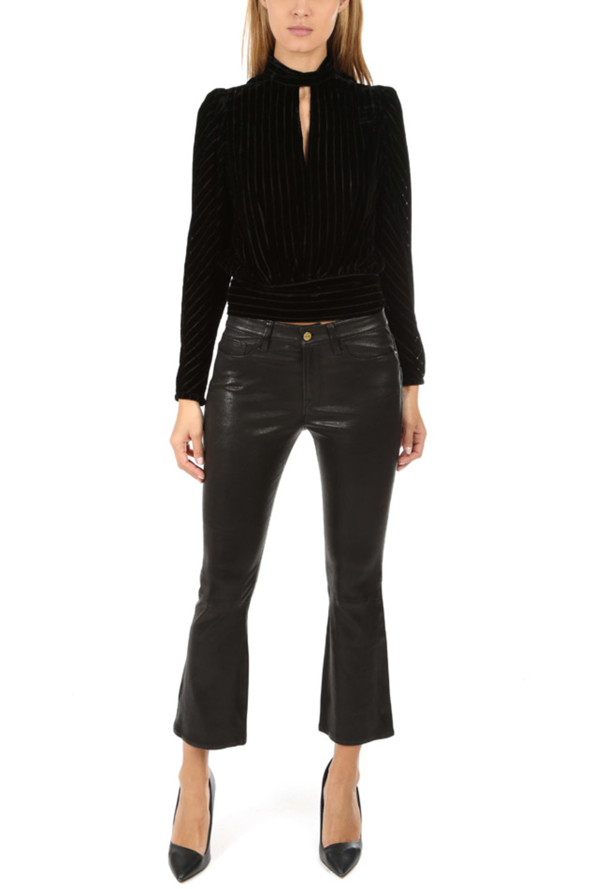 FRAME Denim FRAME Le Crop Leather Mini Boot Pant | Garmentory