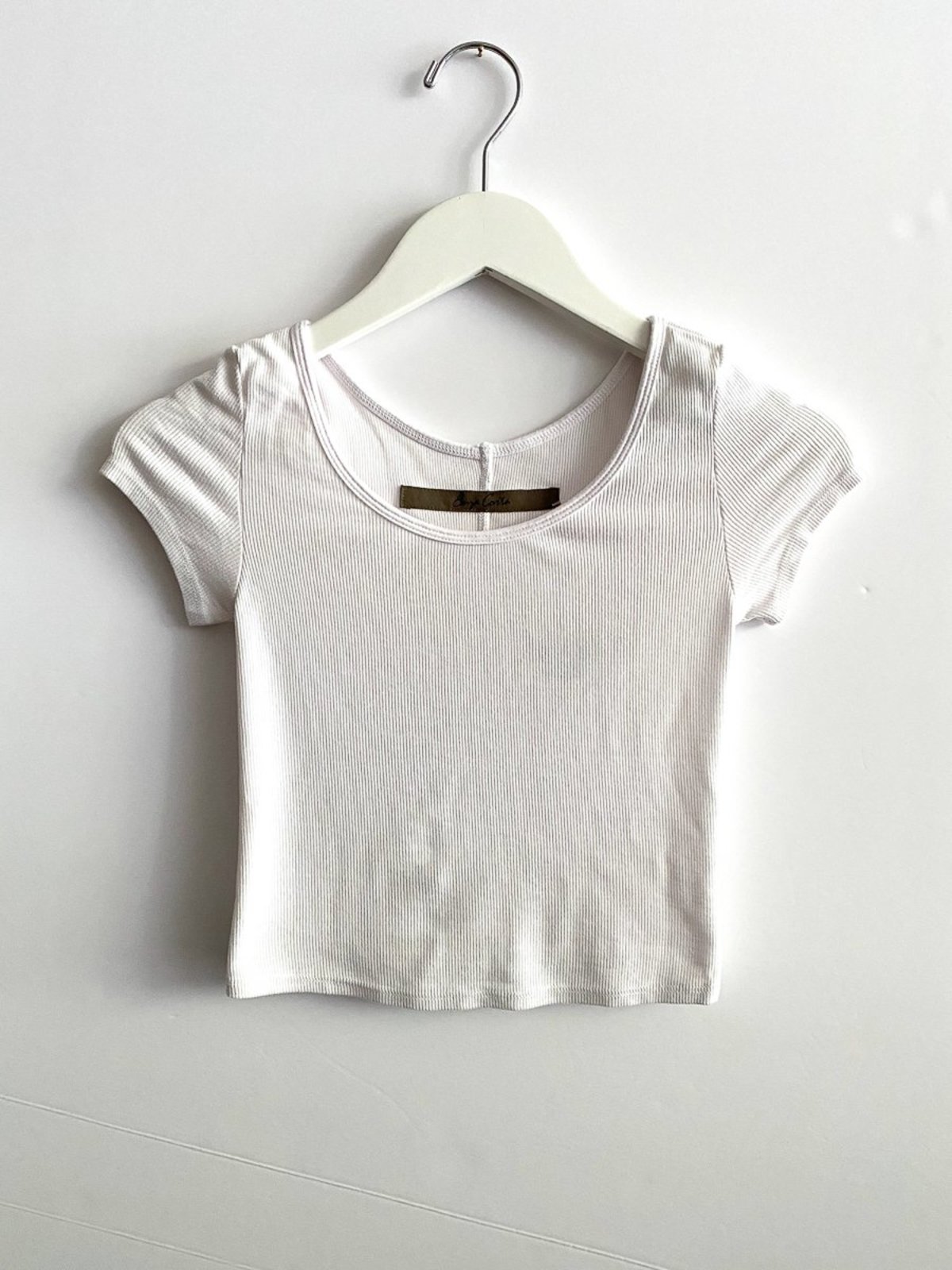 Enza Costa Silk Rib Cropped Scoop Cap Sleeve | Garmentory