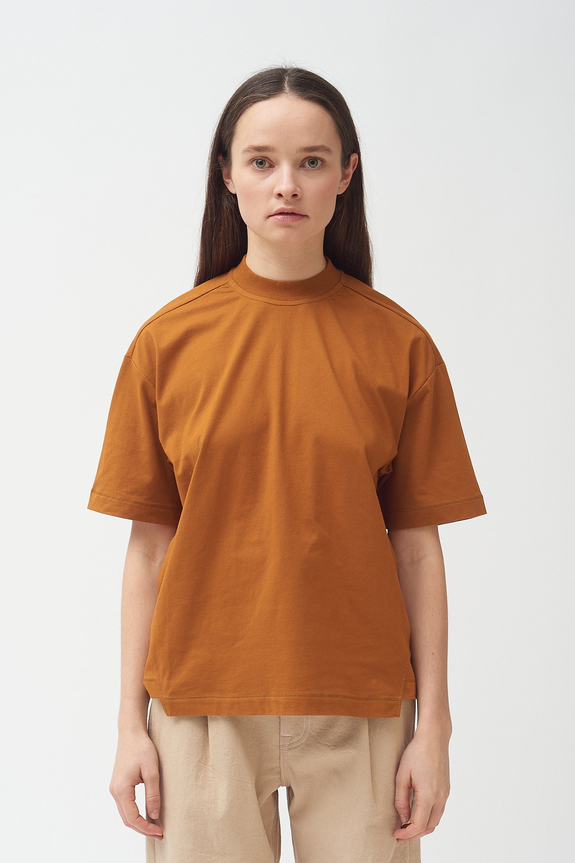 Copper cotton Mock neck T-shirt | Garmentory