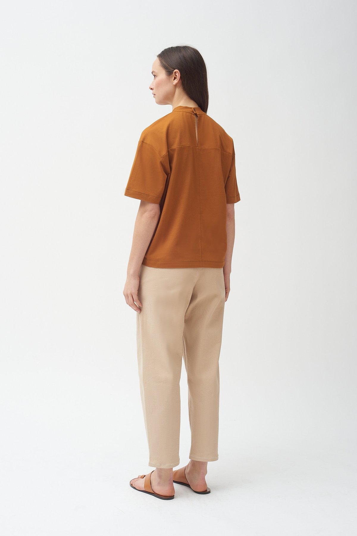 Copper cotton Mock neck T-shirt | Garmentory