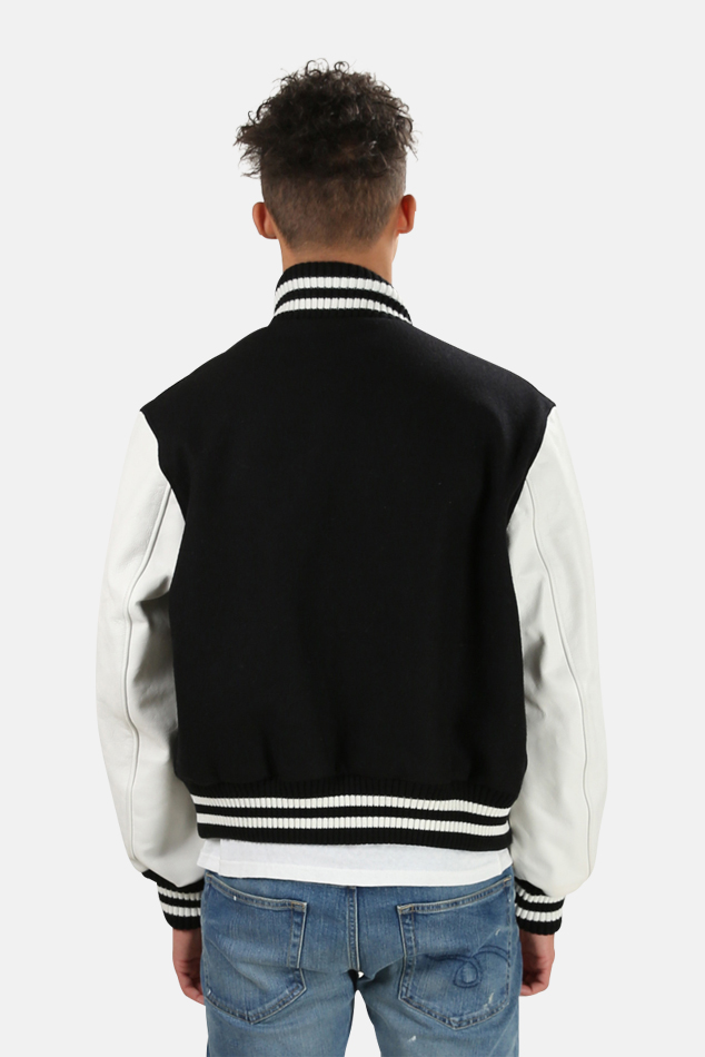 R13 Vintage Varsity Jacket - Black/Ecru | Garmentory