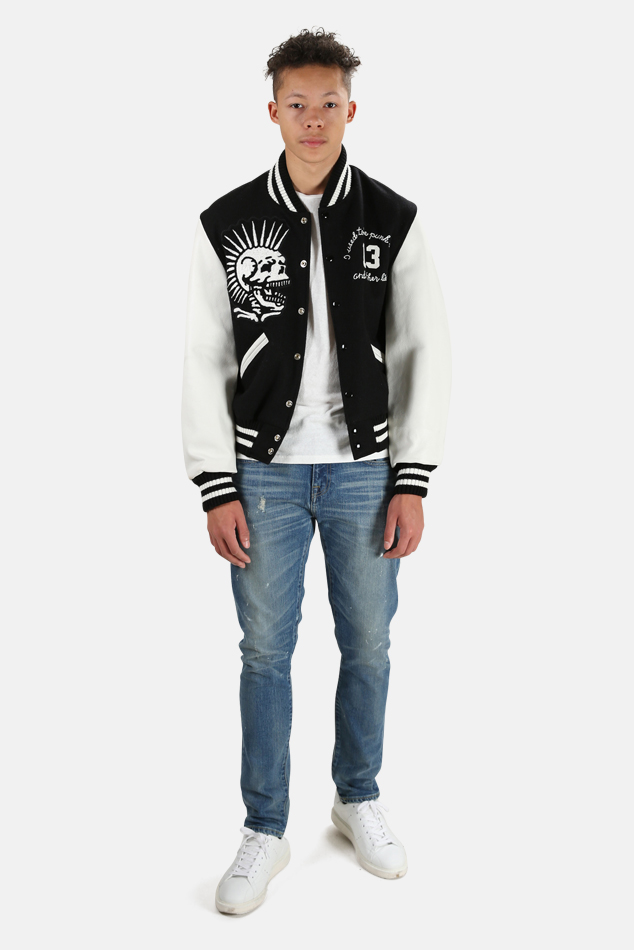 R13 Vintage Varsity Jacket - Black/Ecru | Garmentory