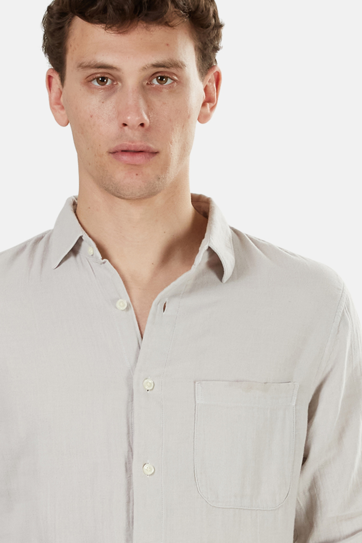 Kato The Ripper Shirt - Light Grey | Garmentory