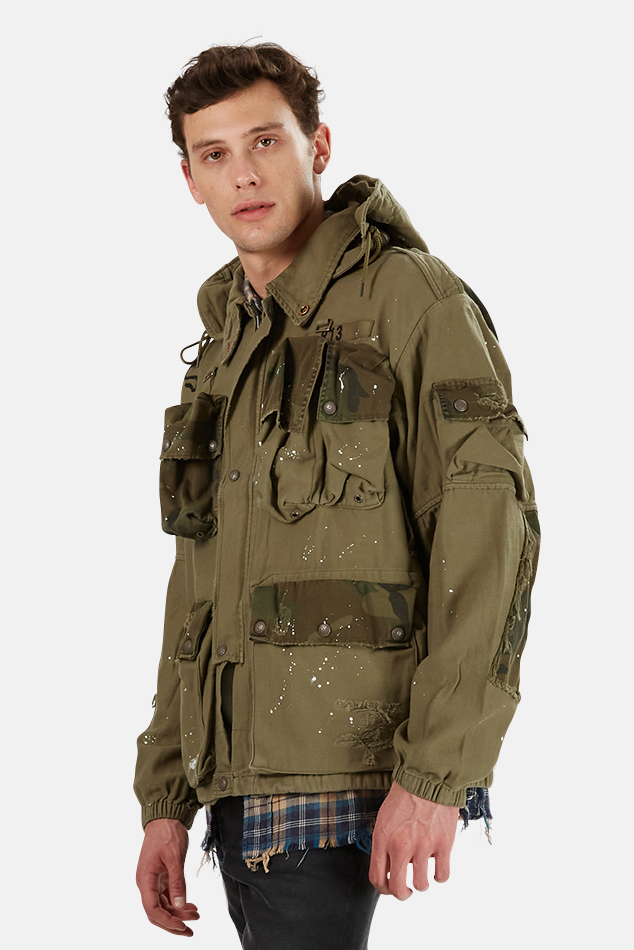 R13 Multi Pocket Jacket - Olive/Camo | Garmentory