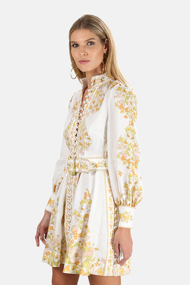 Zimmermann Super Eight Tubular Mini Dress - Pink Meadow | Garmentory