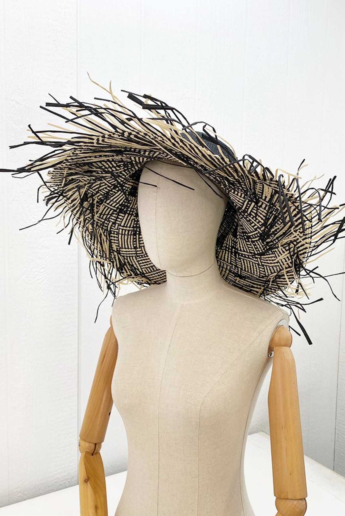 Criss Cross Fringe Hat, Black Natural | Garmentory