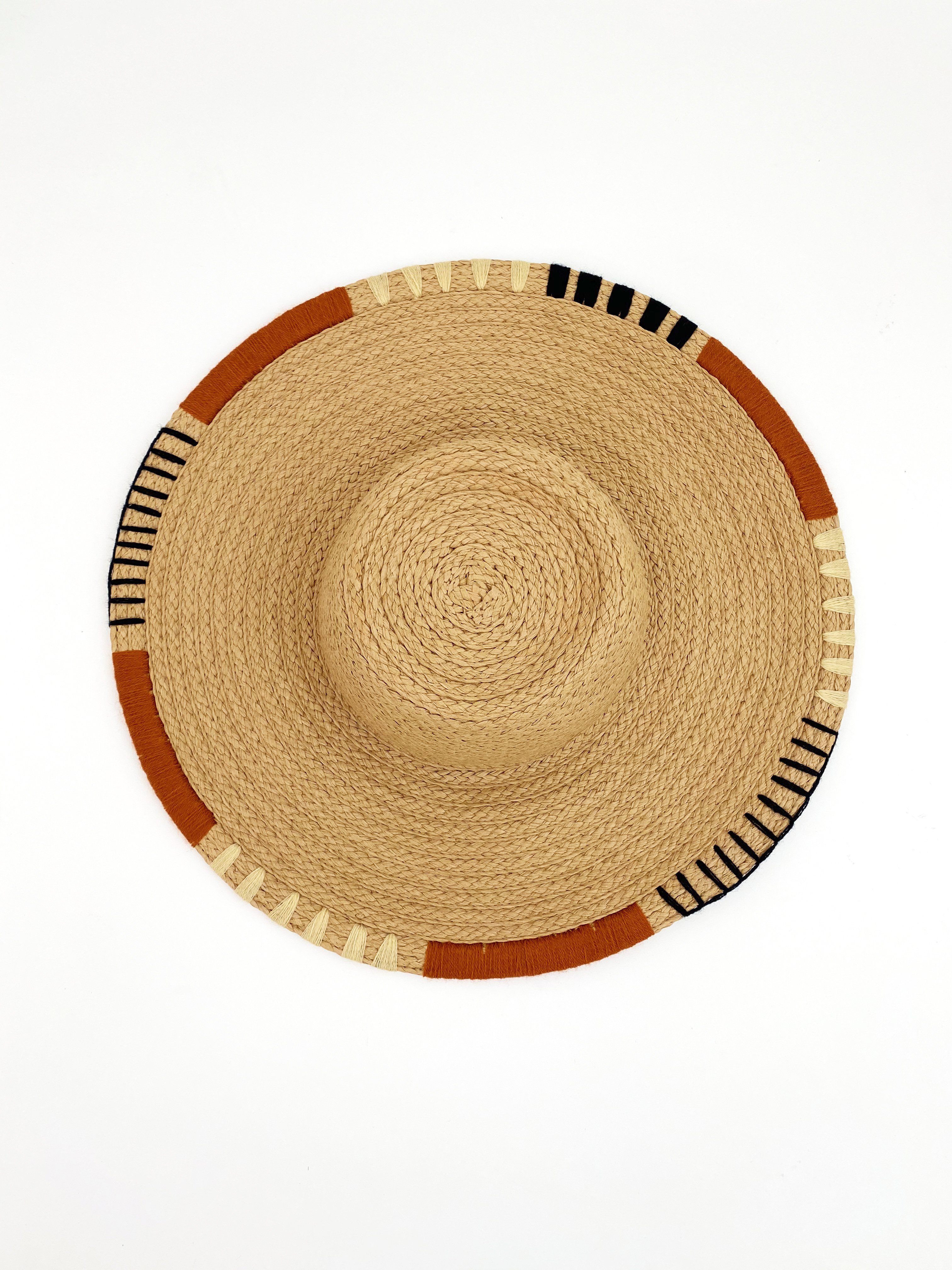 Jeanne Simmons Toko Wide Brim Hat - Orange/Black Stitch | Garmentory