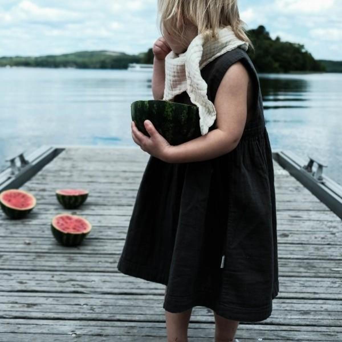 Kids Poudre Organic Matcha Dress - Pirate Black | Garmentory