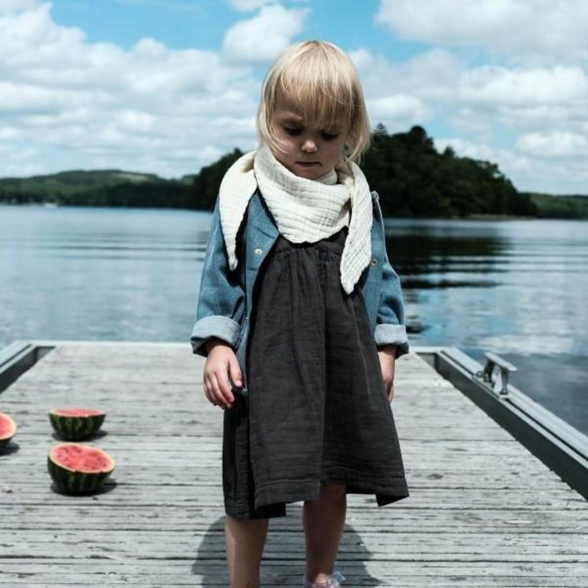 Kids Poudre Organic Matcha Dress - Pirate Black | Garmentory