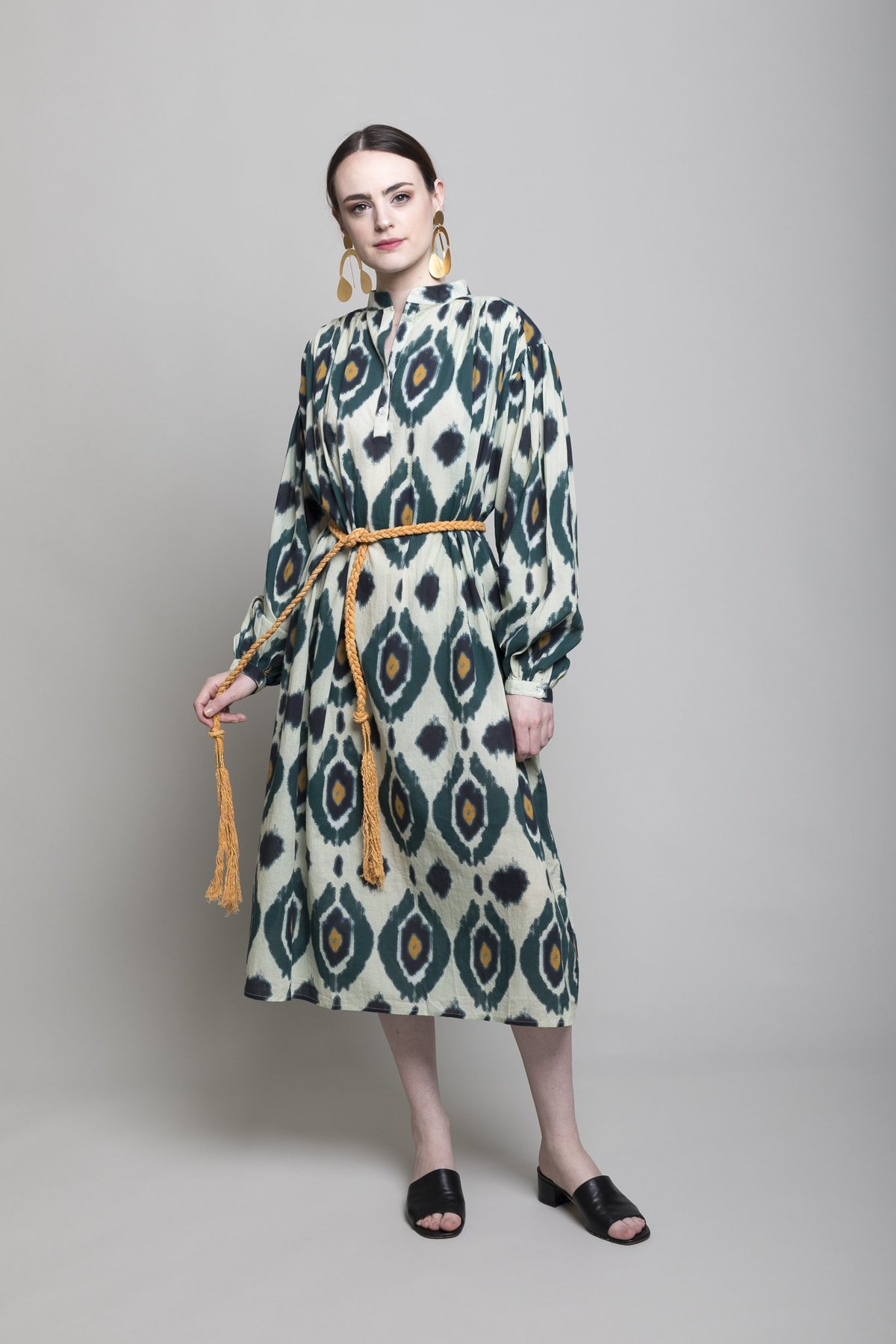 V. de. Vinster Ikat Dress - Green | Garmentory