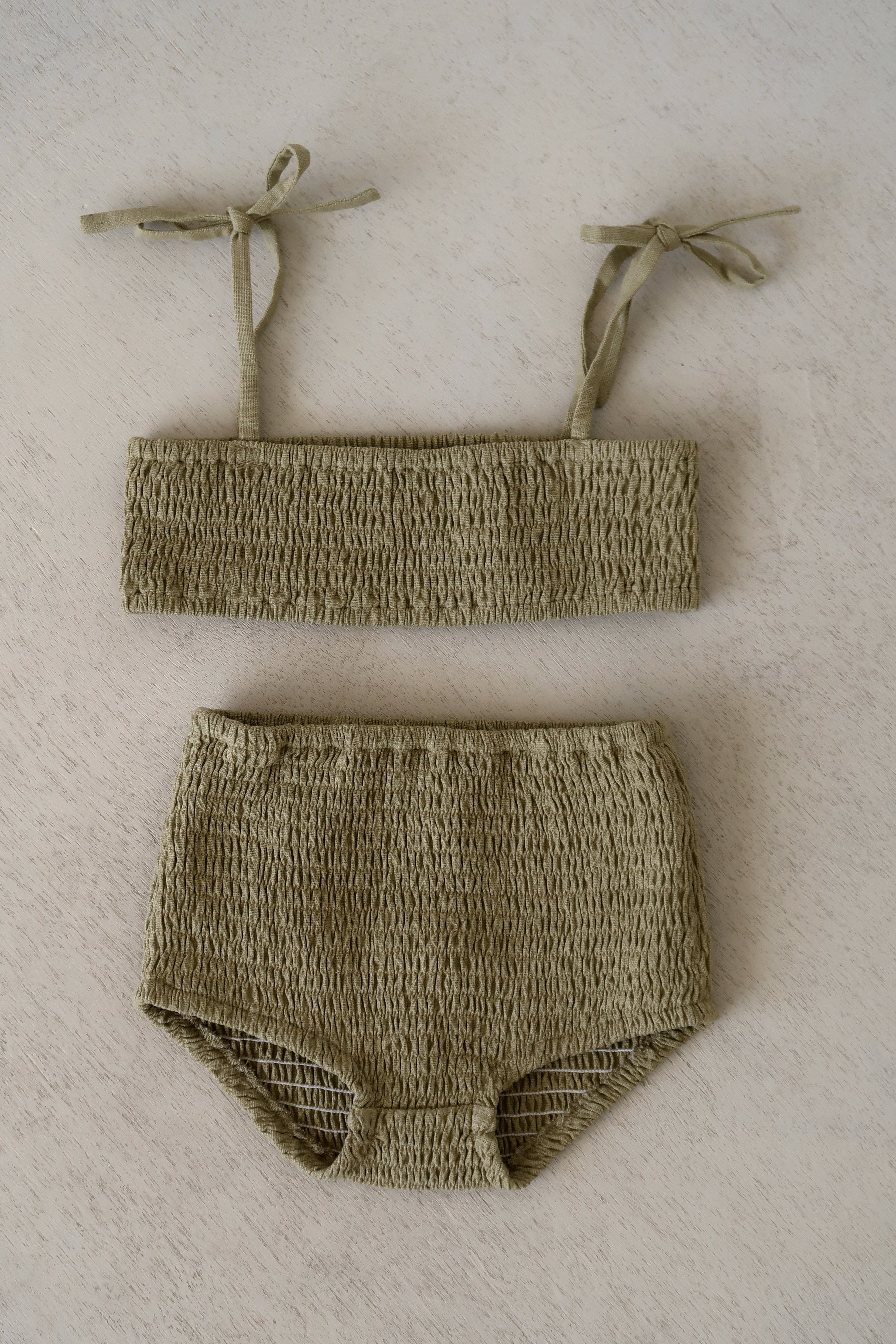 Kids House Of Paloma Agnès Smocked Set - Olive | Garmentory