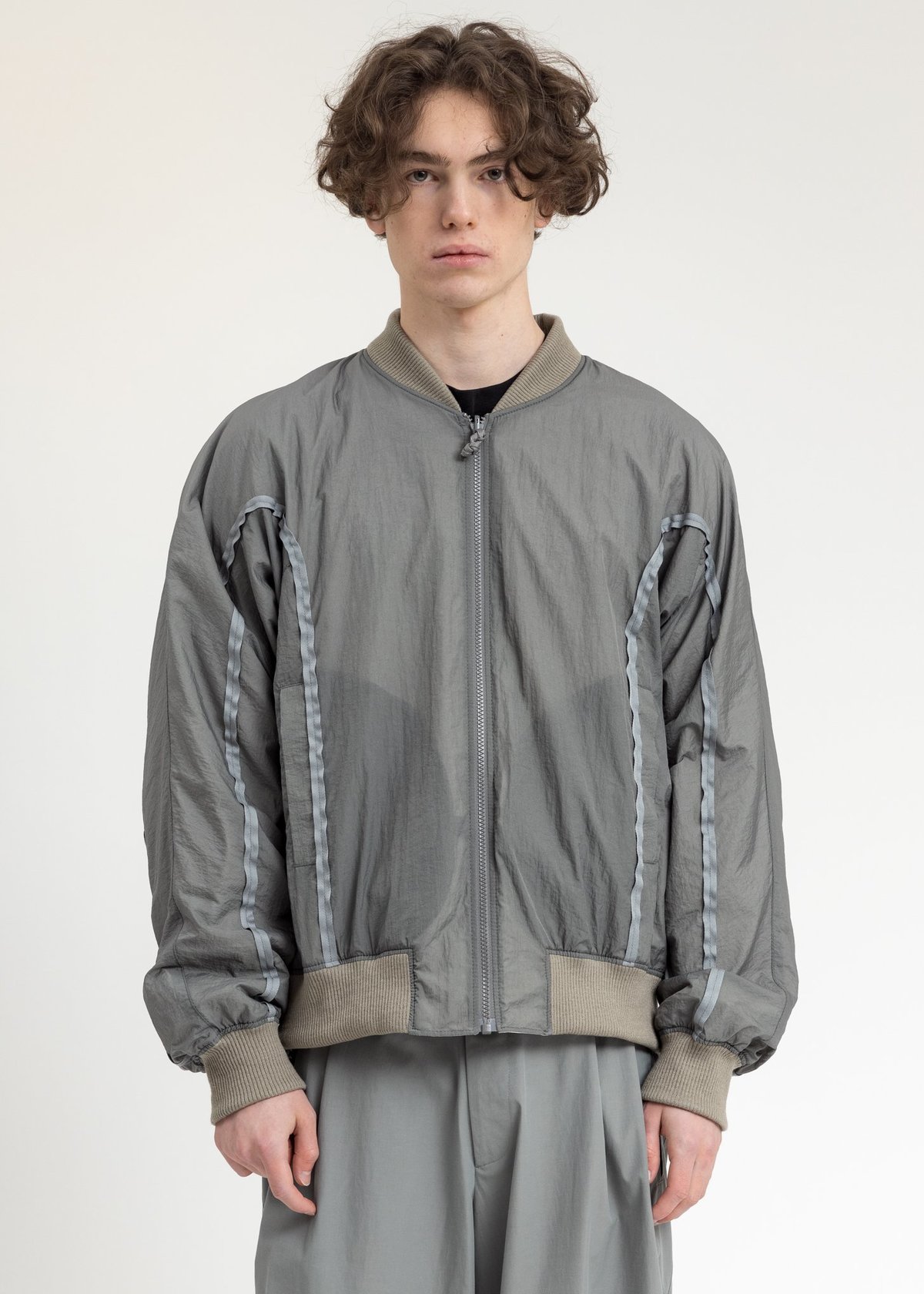 Hyein Seo Grey Aviator Bomber Jacket | Garmentory