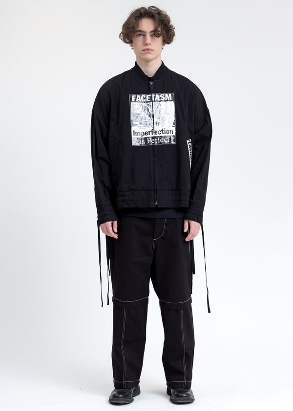 Facetasm Bomber Jacket With Lace - Black | Garmentory