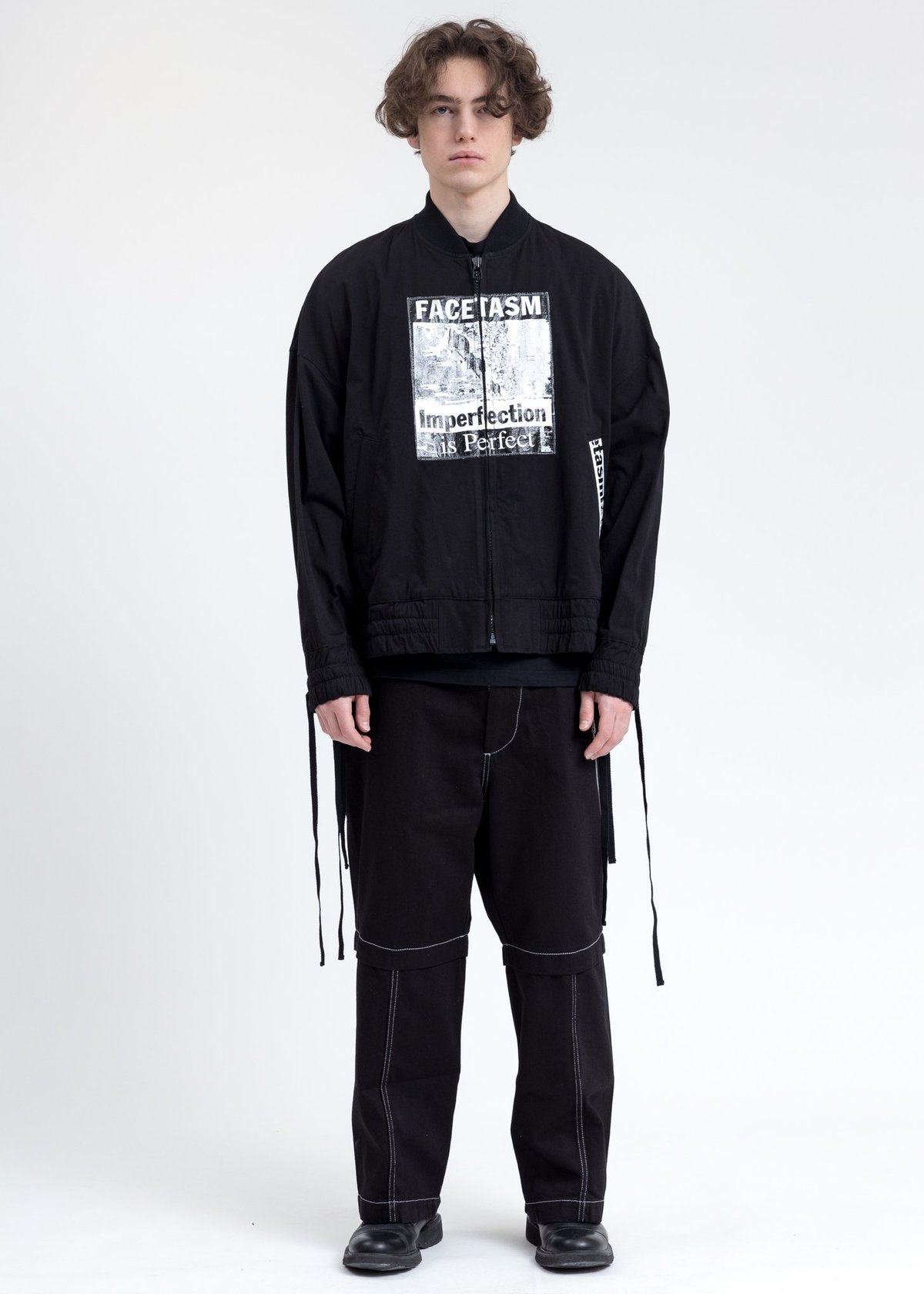 Facetasm Bomber Jacket With Lace - Black | Garmentory