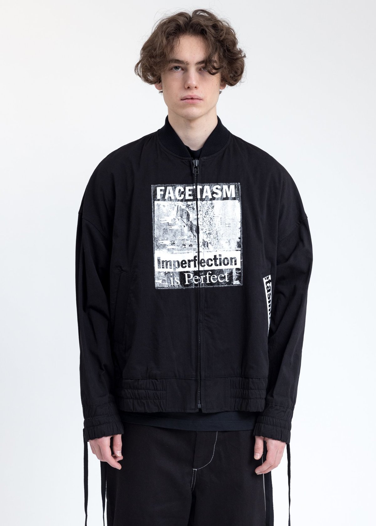 Facetasm Bomber Jacket With Lace - Black | Garmentory