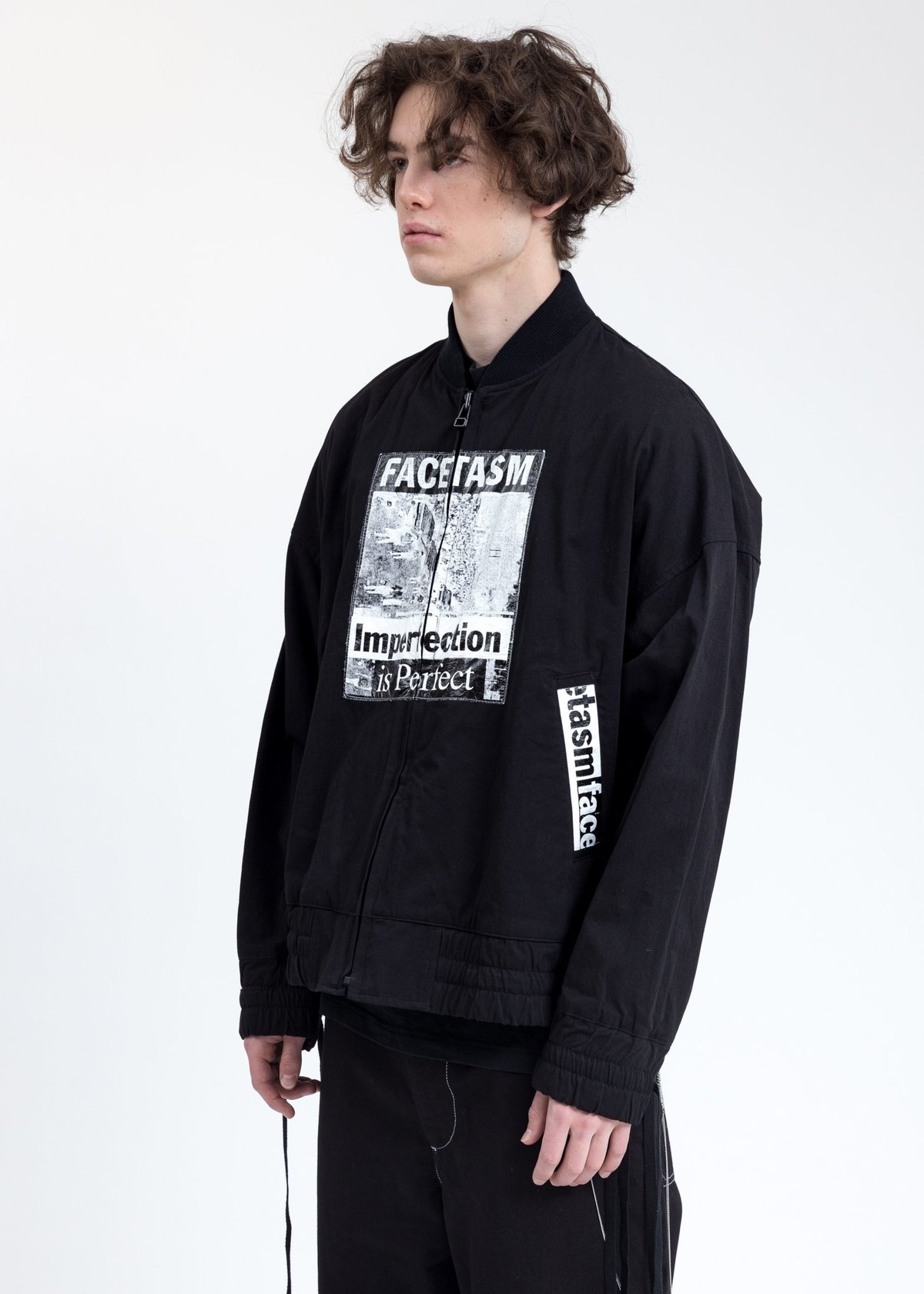 Facetasm Bomber Jacket With Lace - Black | Garmentory