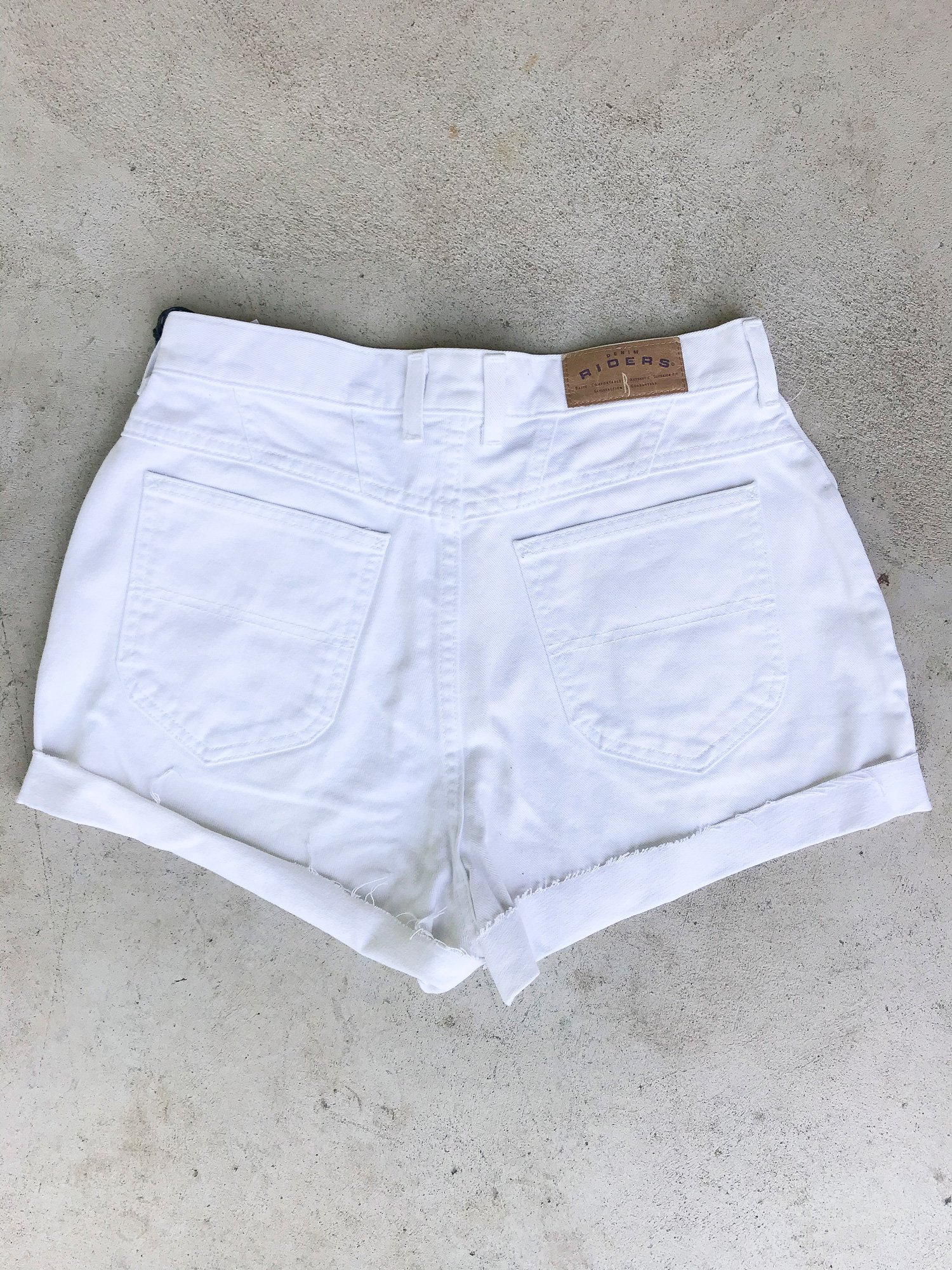 Preservation Vintage Riders Denim Cut Offs - White | Garmentory