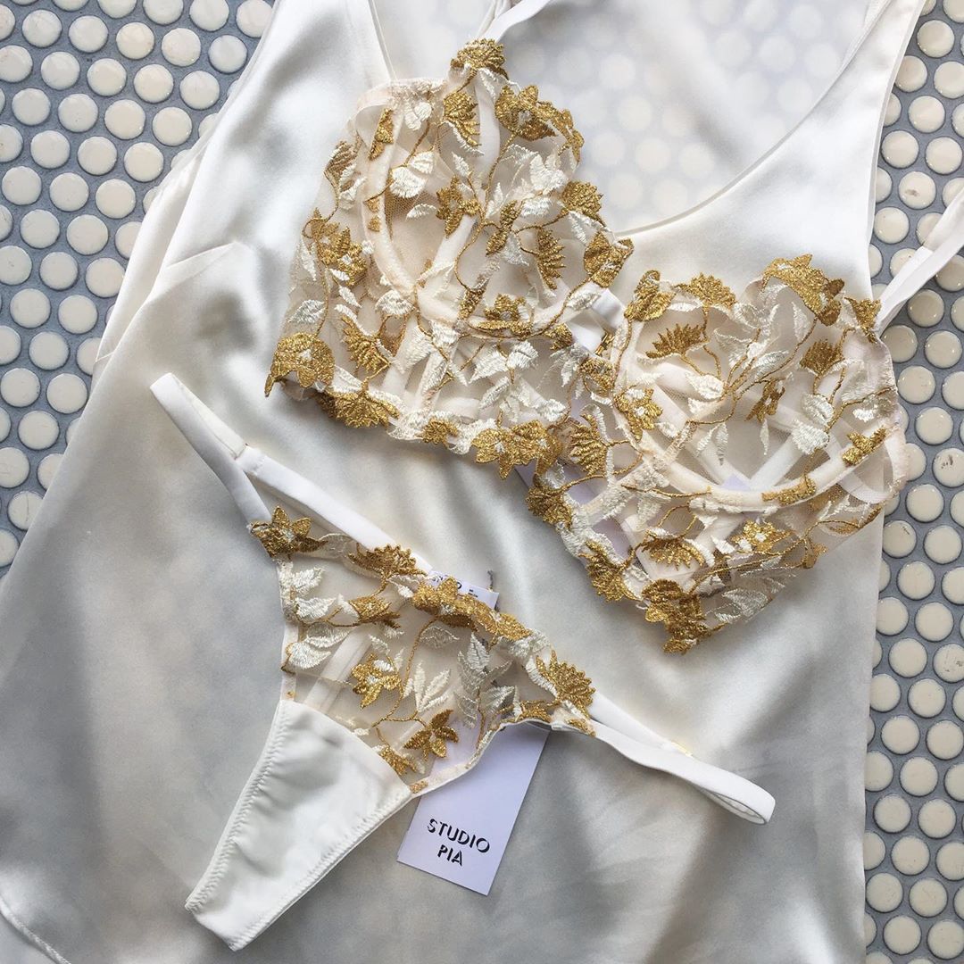 Studio Pia Soraya Embroidered Longline Bra - Ivory | Garmentory