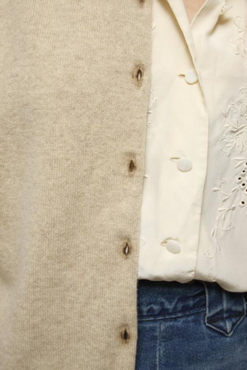 VINTAGE CASHMERE CARDIGAN - CREAM | Garmentory