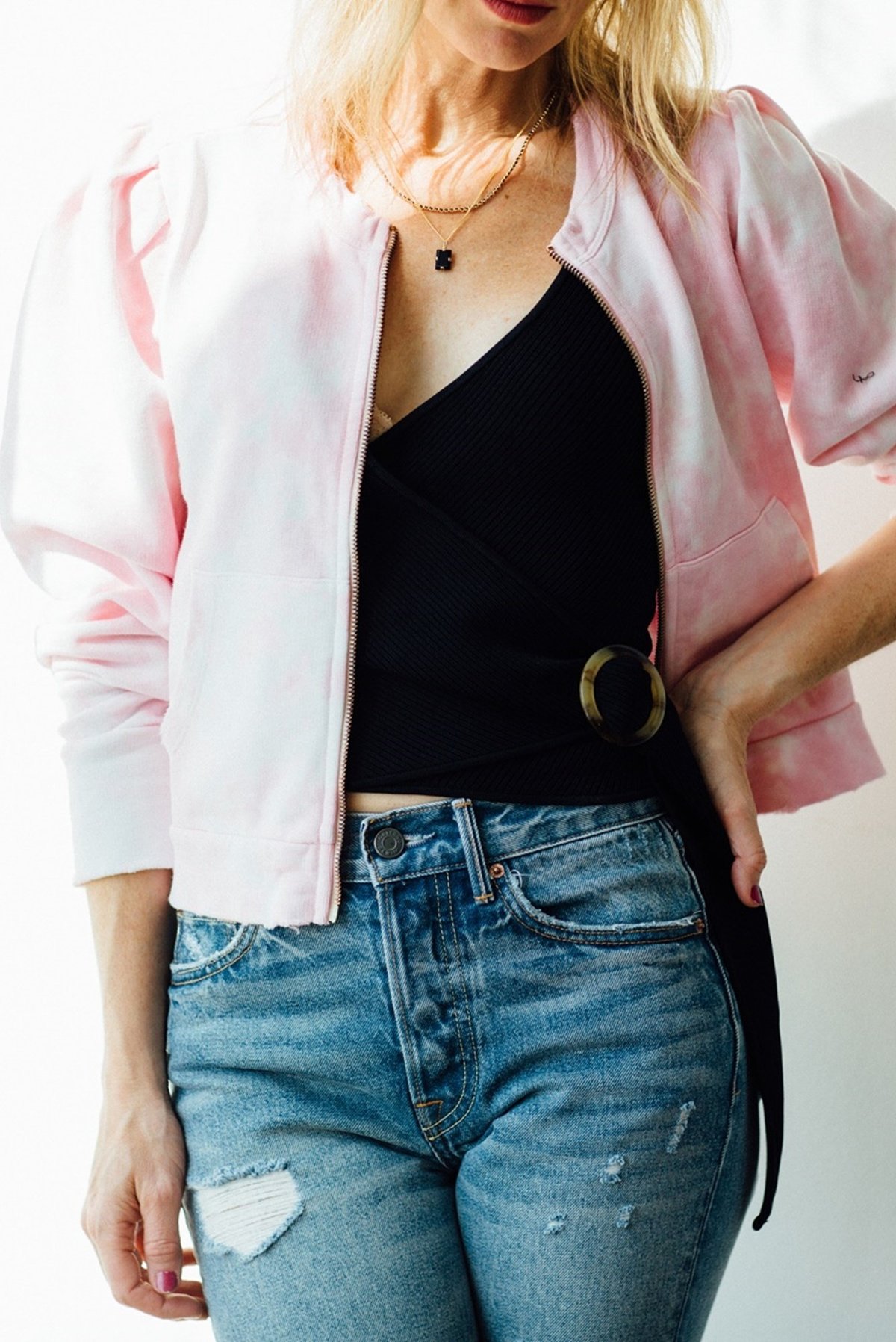 LoveShackFancy Minnow Jacket - Blossom Pink Hand Dye | Garmentory