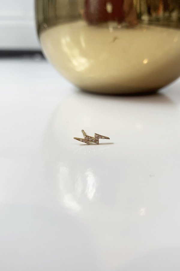 Anine Bing Diamond Bolt Stud - 14K Yellow Gold/11 0.03Ct Diamond ...