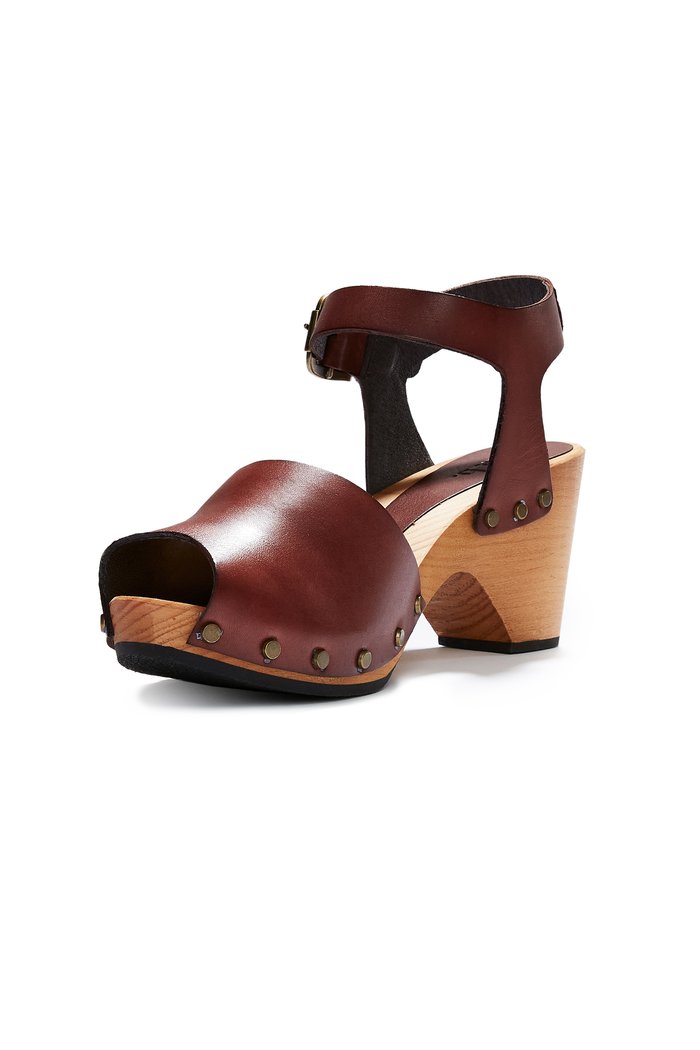 lisa b. Peep Toe Clogs - Acorn | Garmentory