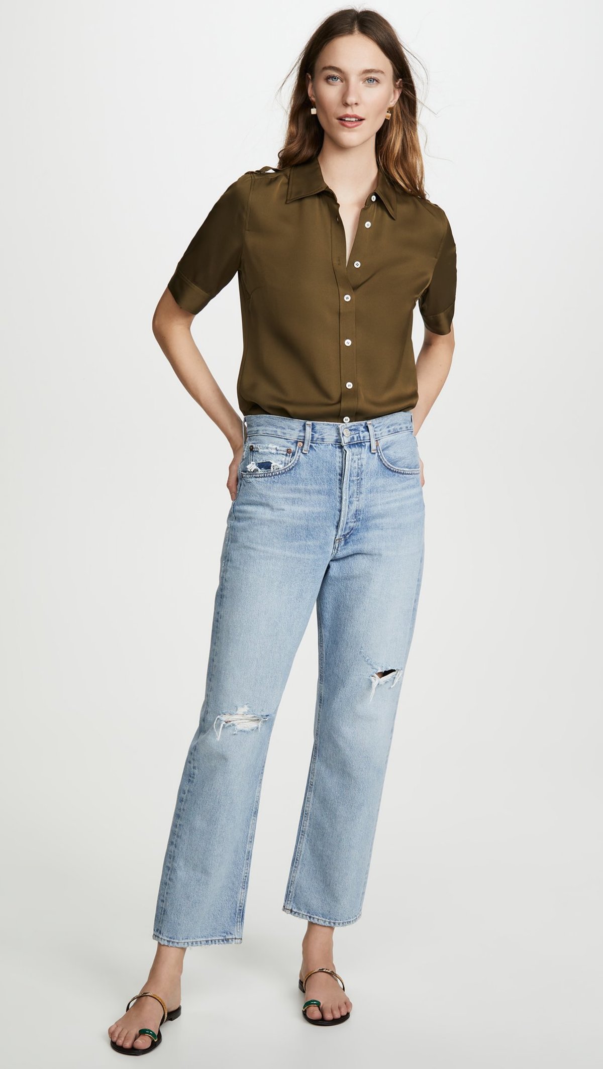 FRAME Denim Epaulette 70's Shirt | Garmentory