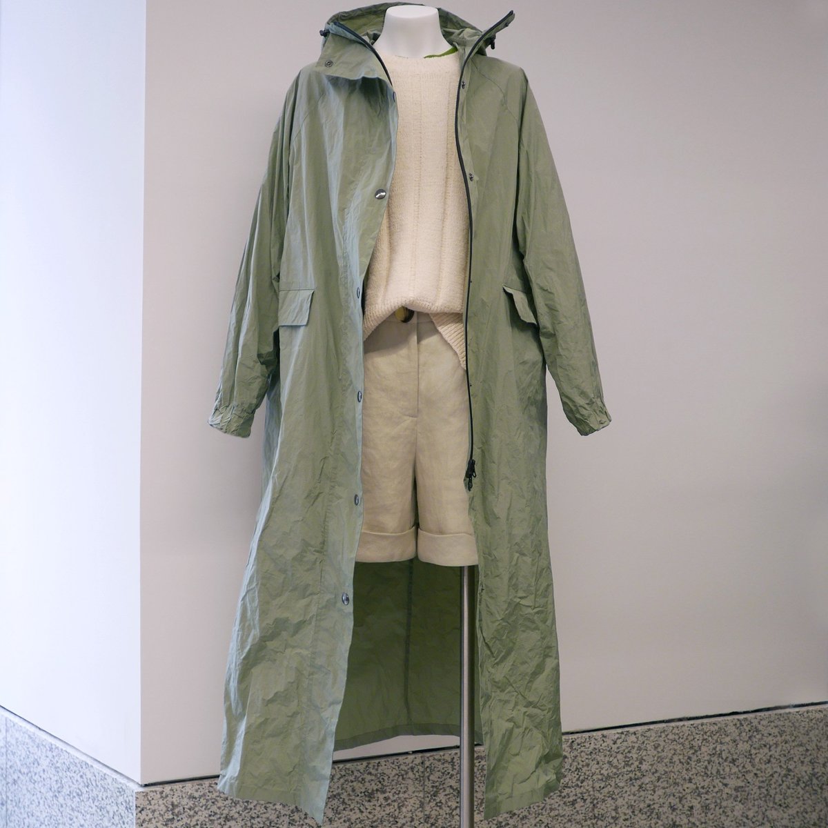 KASSL EDITIONS Long Tafta Coat - Green Sage | Garmentory