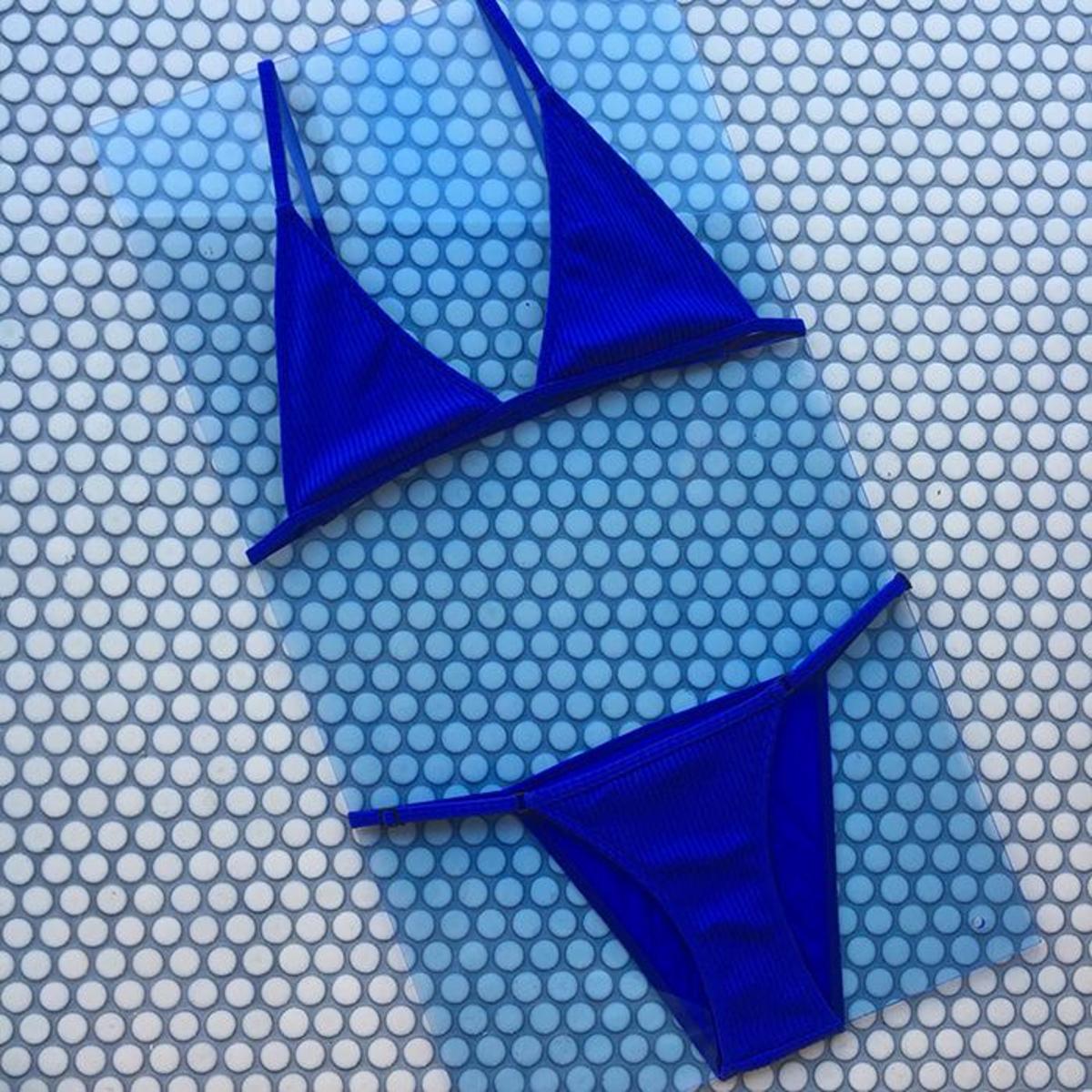 Minimale Animale Mirage Ribbed Bikini Top - Electric Blue | Garmentory