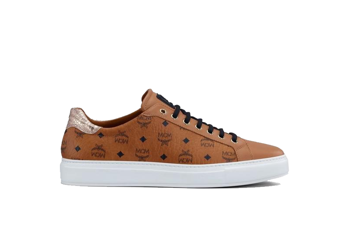 MCM Low Top Classic Court Sneakers - Visetos Cognac | Garmentory