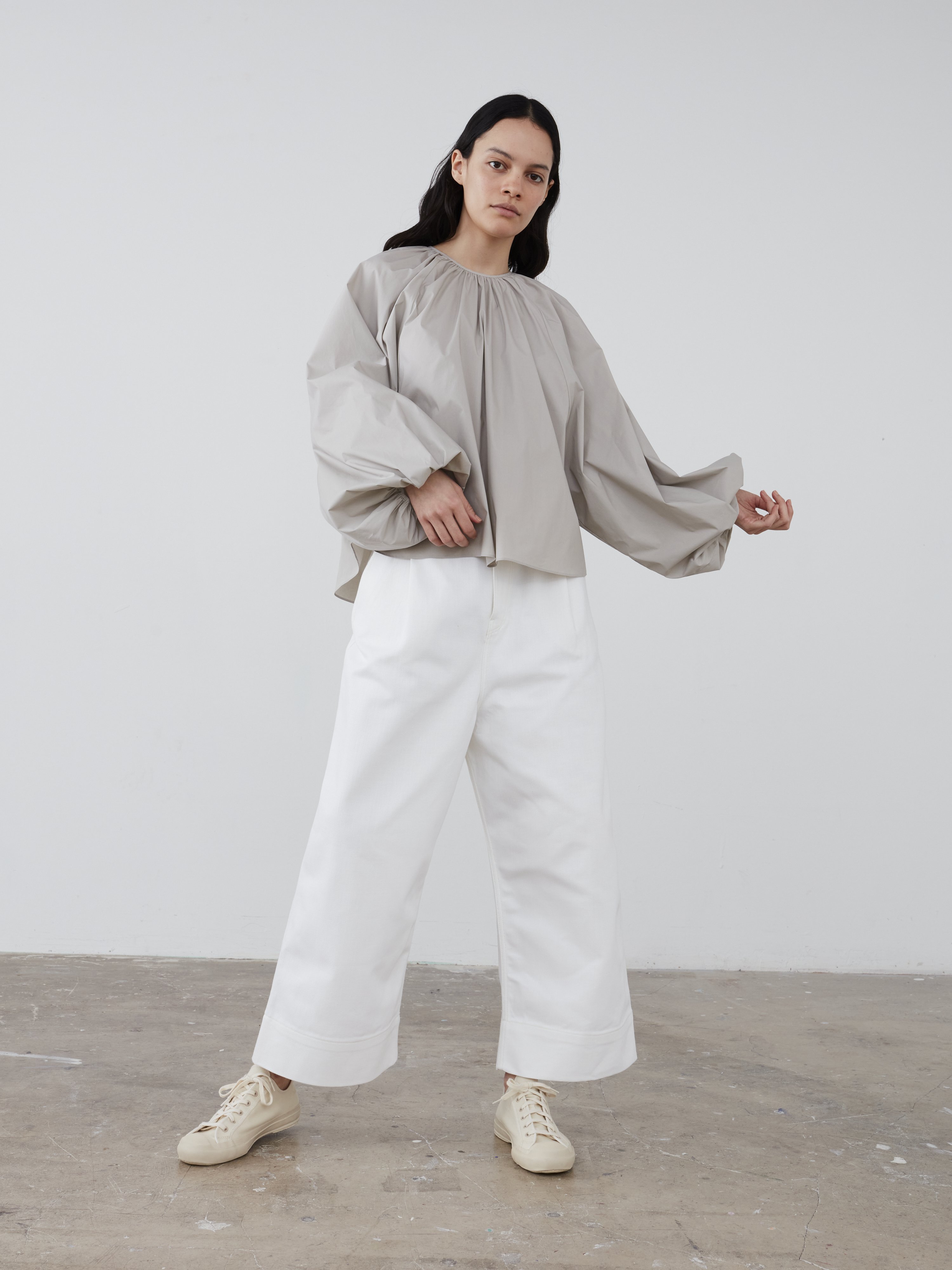 Studio Nicholson Selvedge Denim Greta Pant - Optic White | Garmentory