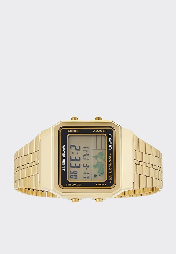 Casio Classic Digital World Map Watch - Gold | Garmentory