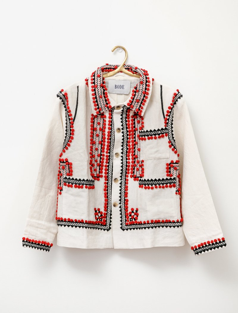 BODE Pom-Pom Appliqué Workwear Jacket | Garmentory