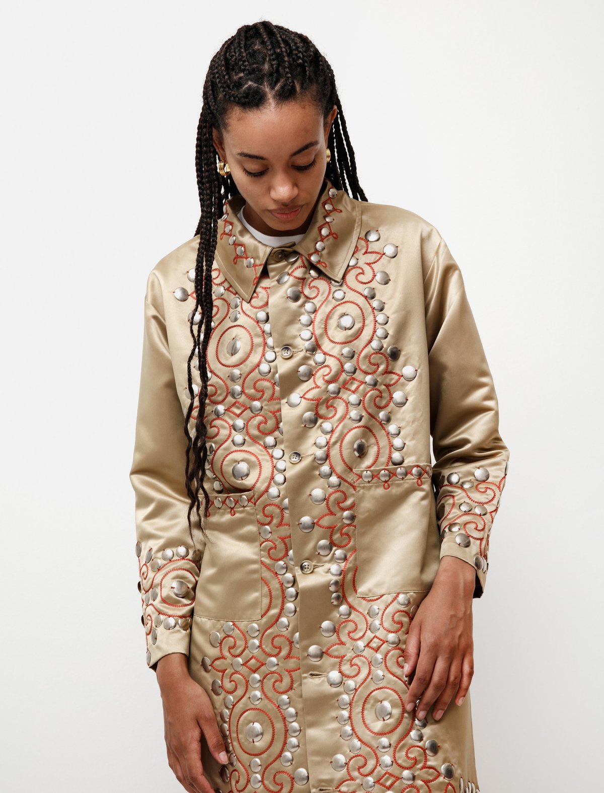 BODE Studded Satin Coat | Garmentory