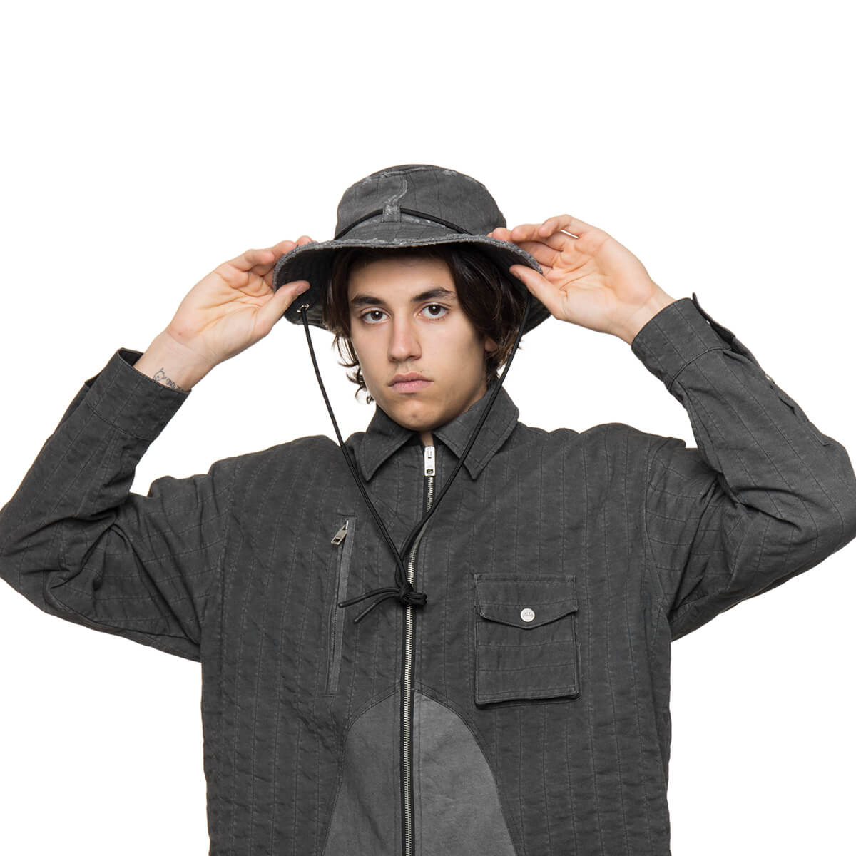 A-COLD-WALL* X DIESEL RED TAG Distressed denim overlay bucket hat ...