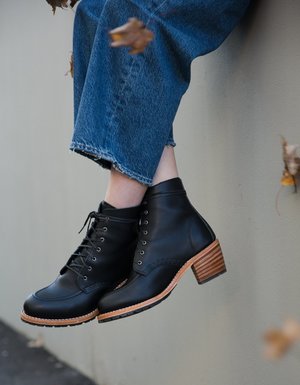 Red Wing Shoes Clara Boot in Boundary Leather - Black | Garmentory