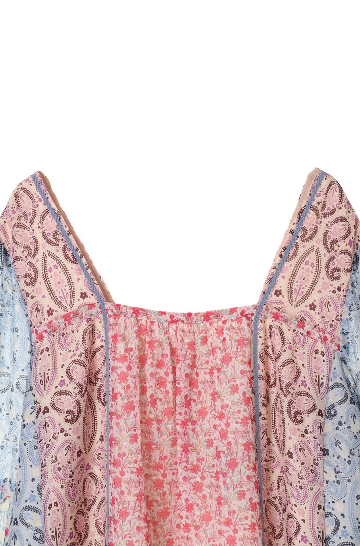 Anna Sui Paisley Garden Border Peasant Dress - Raspberry Multi | Garmentory