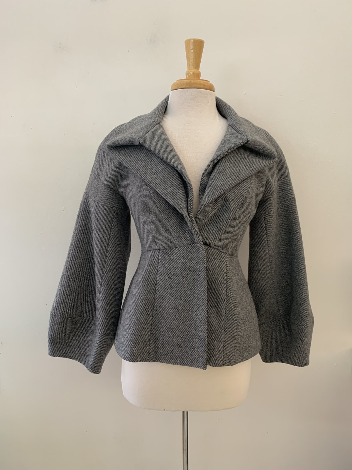 [pre-loved] Sportmax Wool Coat - Grey | Garmentory