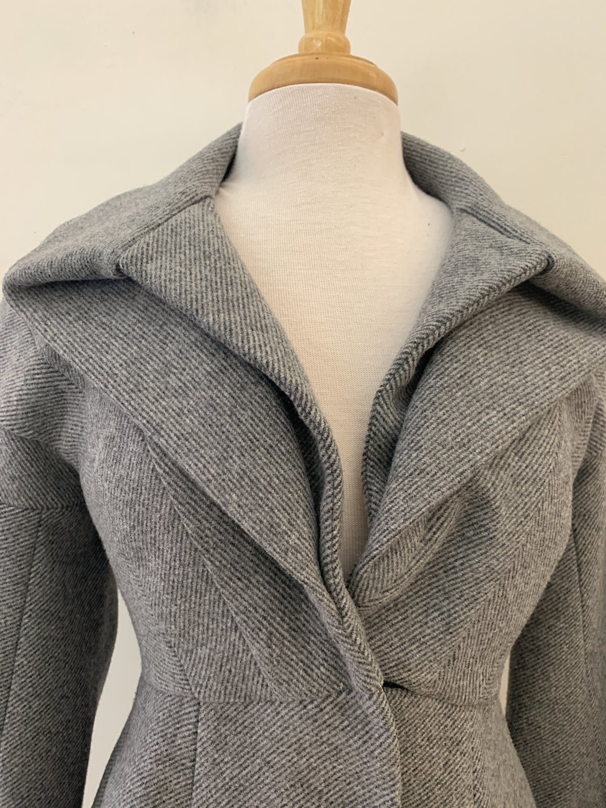 [pre-loved] Sportmax Wool Coat - Grey | Garmentory