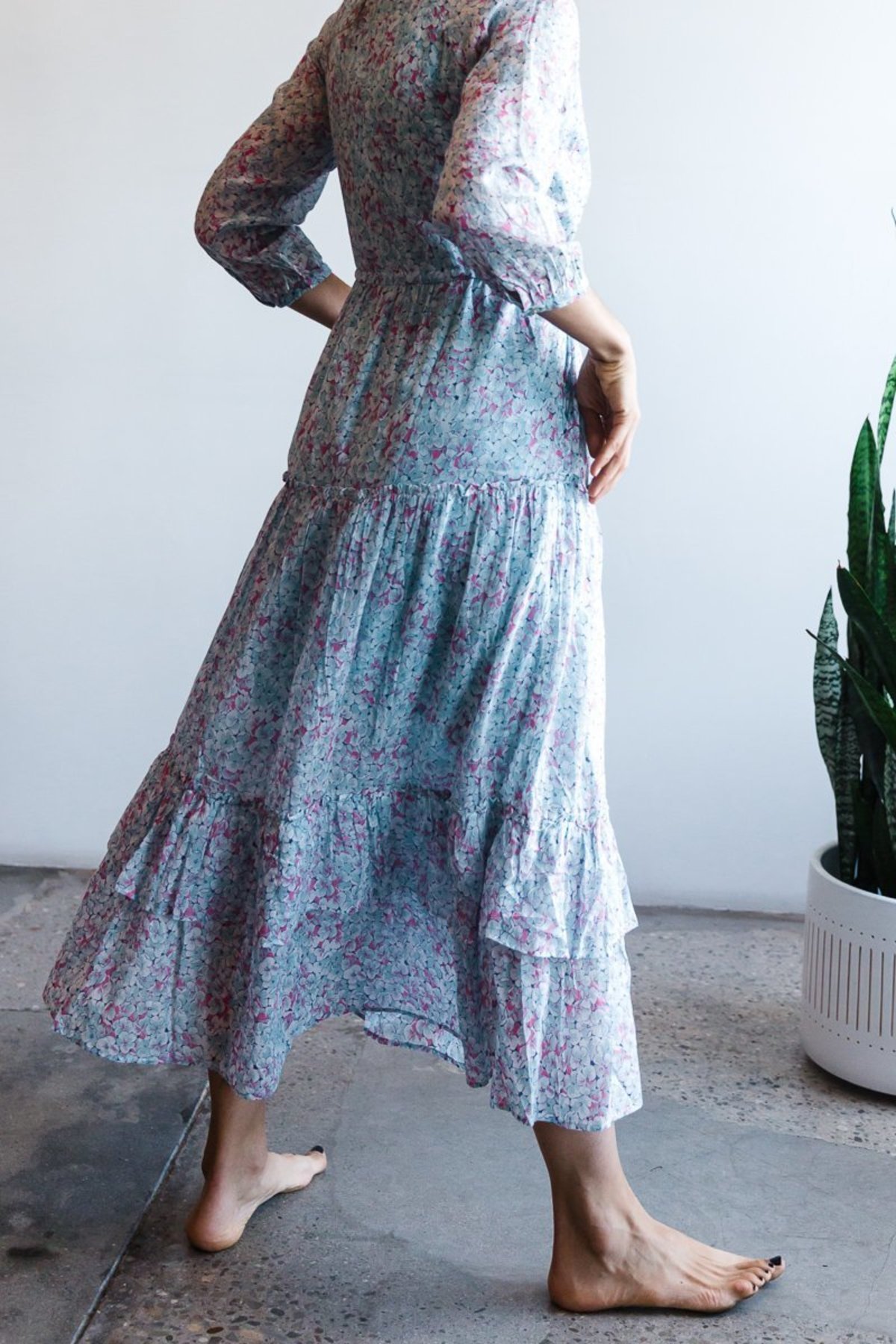 Banjanan Bazaar Dress - White/Blue | Garmentory