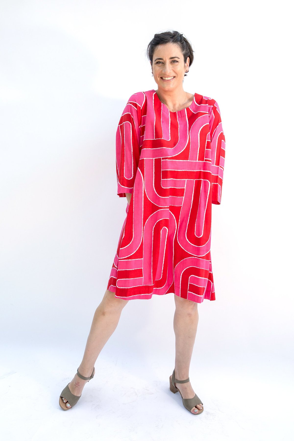 Two Danes Thorid Dress - red / pink / white | Garmentory