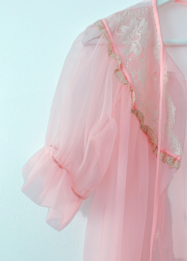 Vintage Sheer Housecoat - Bubblegum Pink | Garmentory