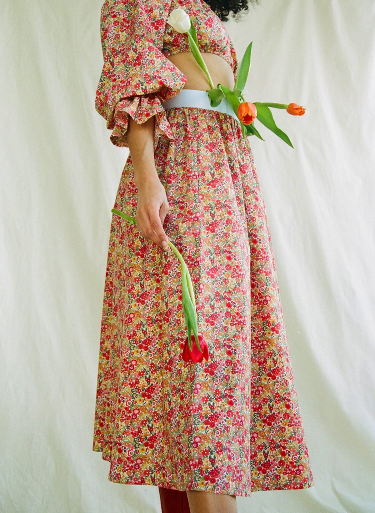 Eliza Faulkner Floral Skirt with Elastic Waist | Garmentory