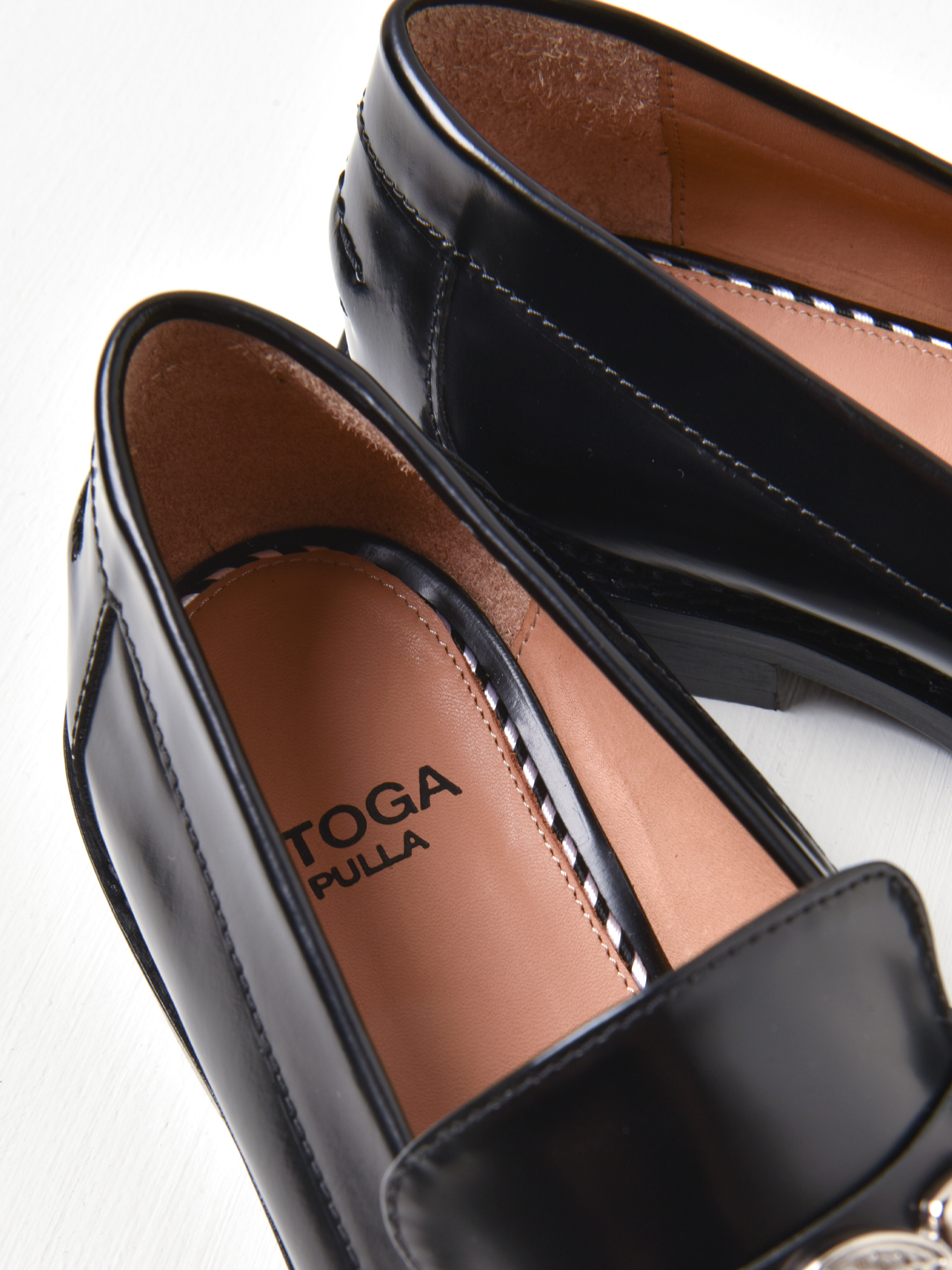 Toga Pulla Leather Loafers - Black | Garmentory