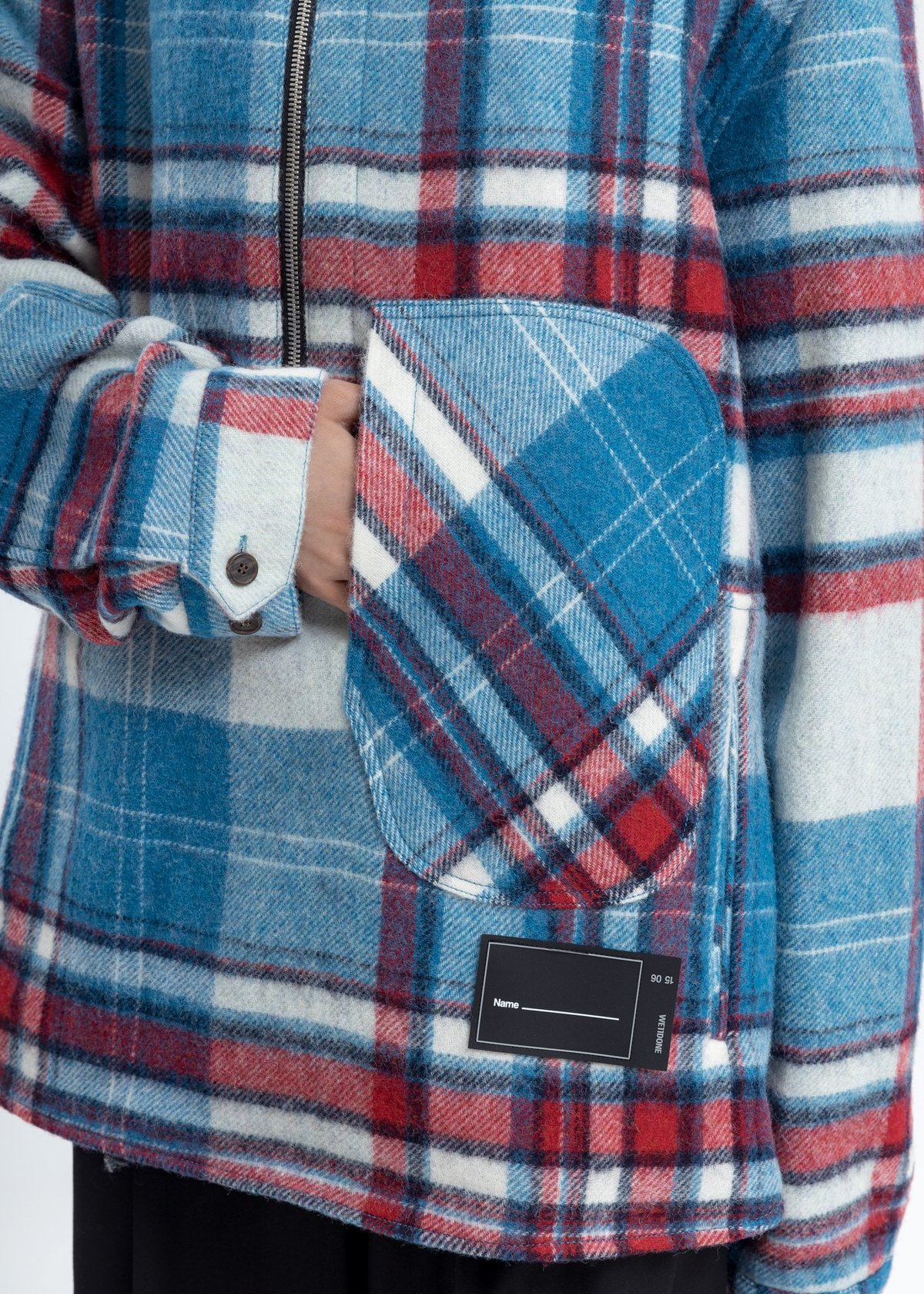 we11done WD English Check Anorak jacket - Light Blue | Garmentory