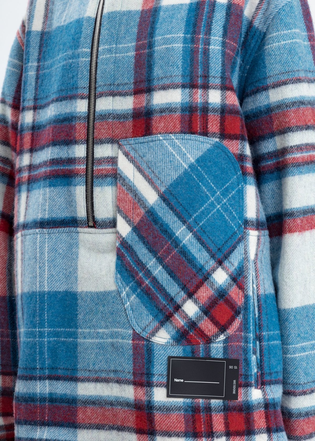 we11done WD English Check Anorak jacket - Light Blue | Garmentory