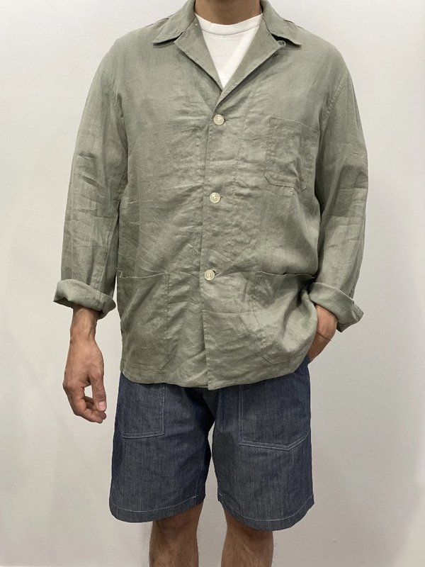 Monitaly Linen Italian Jail Jacket - Sage | Garmentory