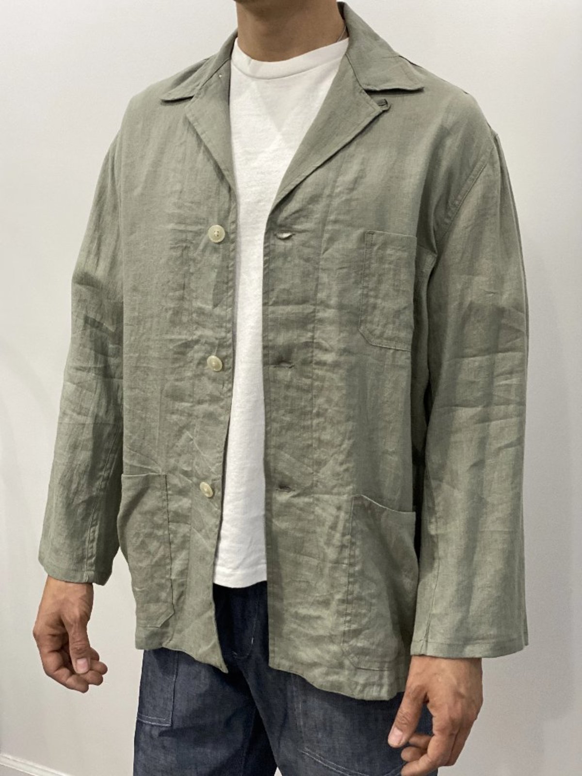 Monitaly Linen Italian Jail Jacket - Sage | Garmentory