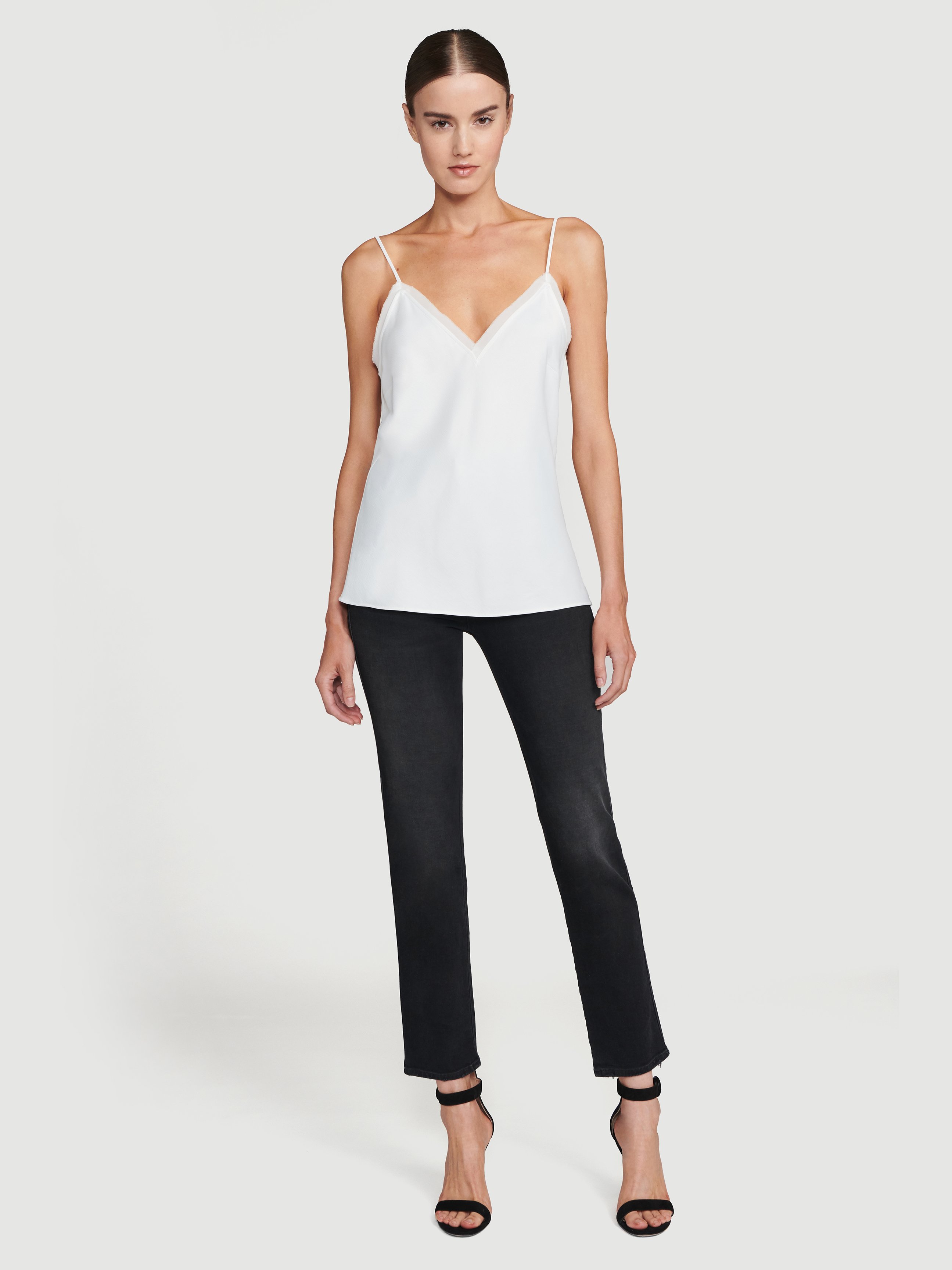 Frame Denim Satin Lounge Tank - Off White | Garmentory