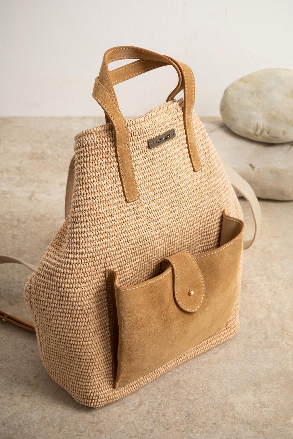 Peserico Woven Raffia Backpack | Garmentory